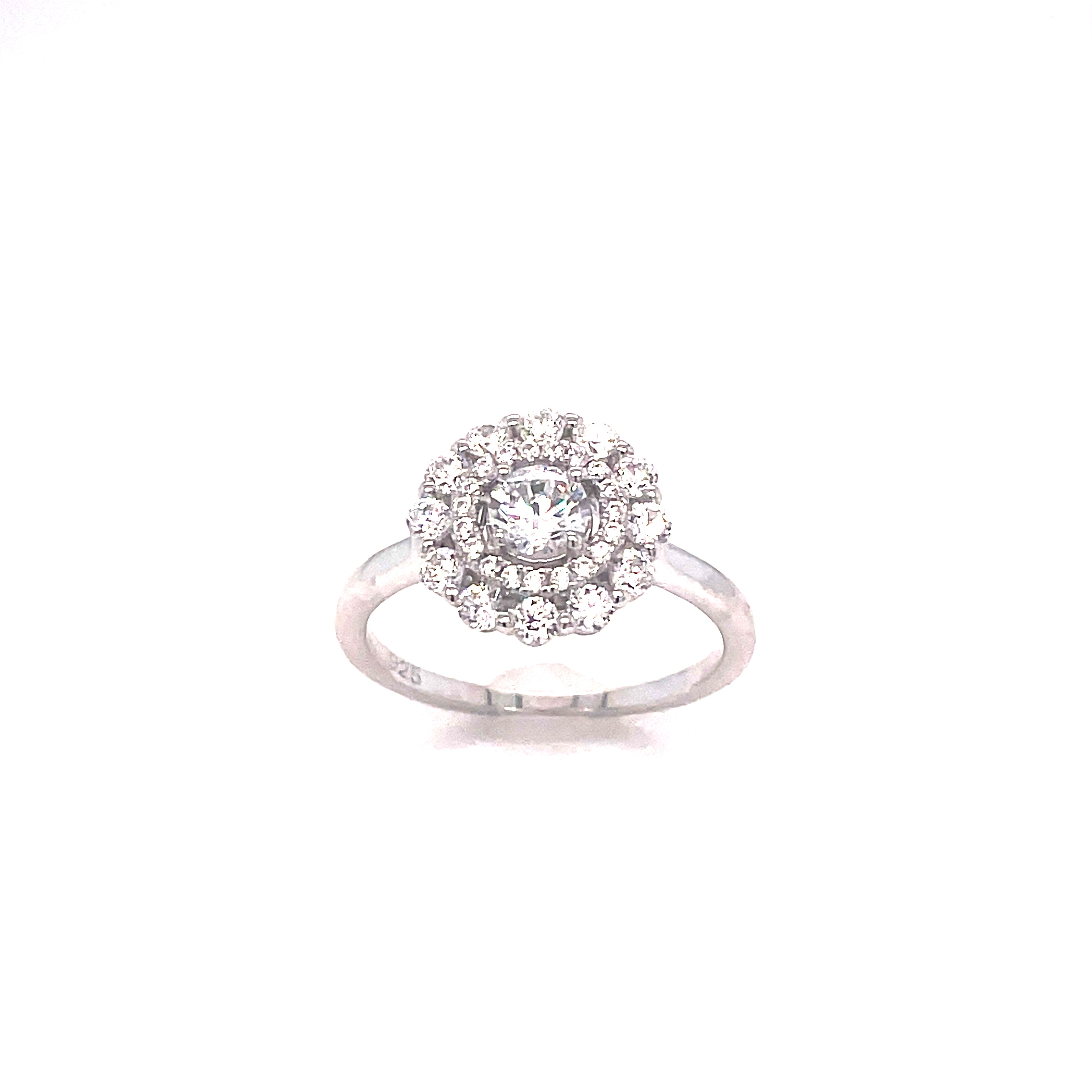 SIL RING CZ RD CLUSTER – NevilleJewellers