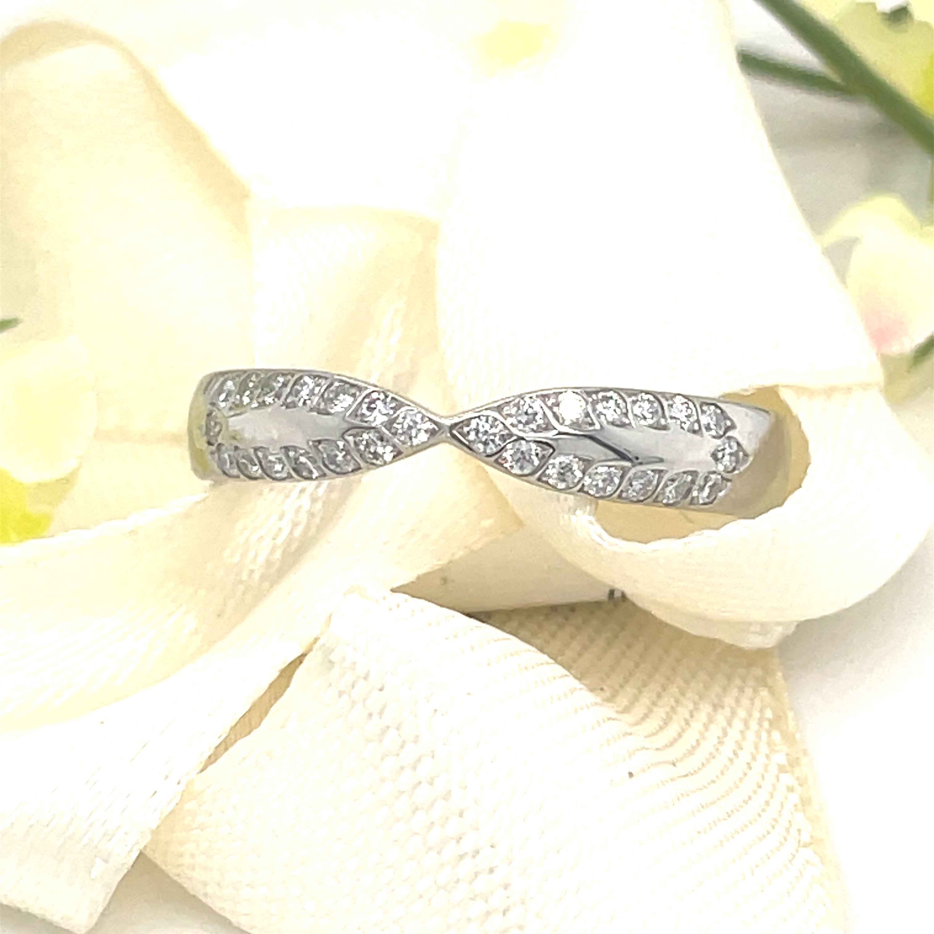 9ct White Gold Open Crossover Eternity Diamond Ring .25ct ...