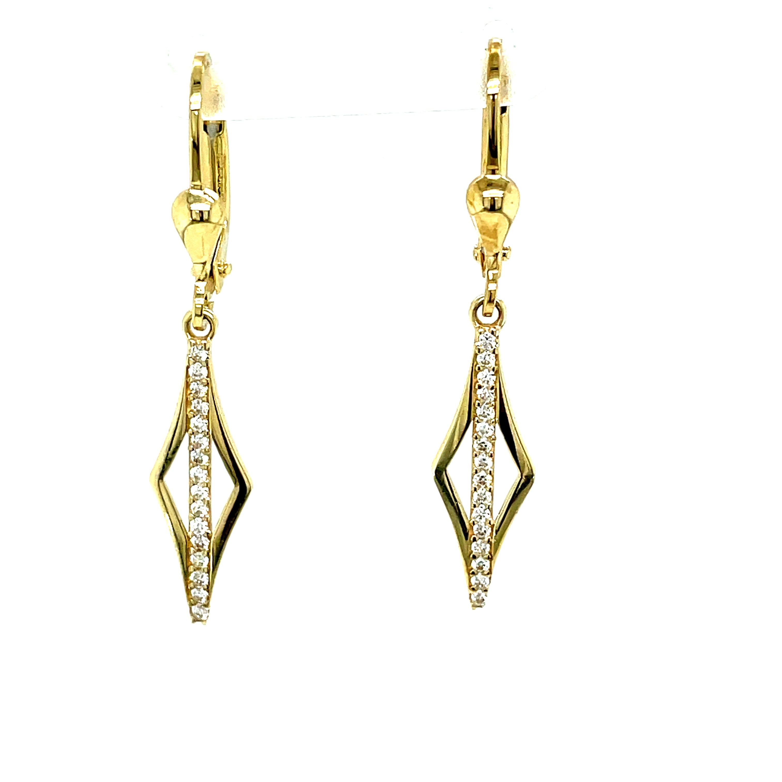 9ct Cubic Zirconia Open Diamond Shape Drop Earring – NevilleJewellers