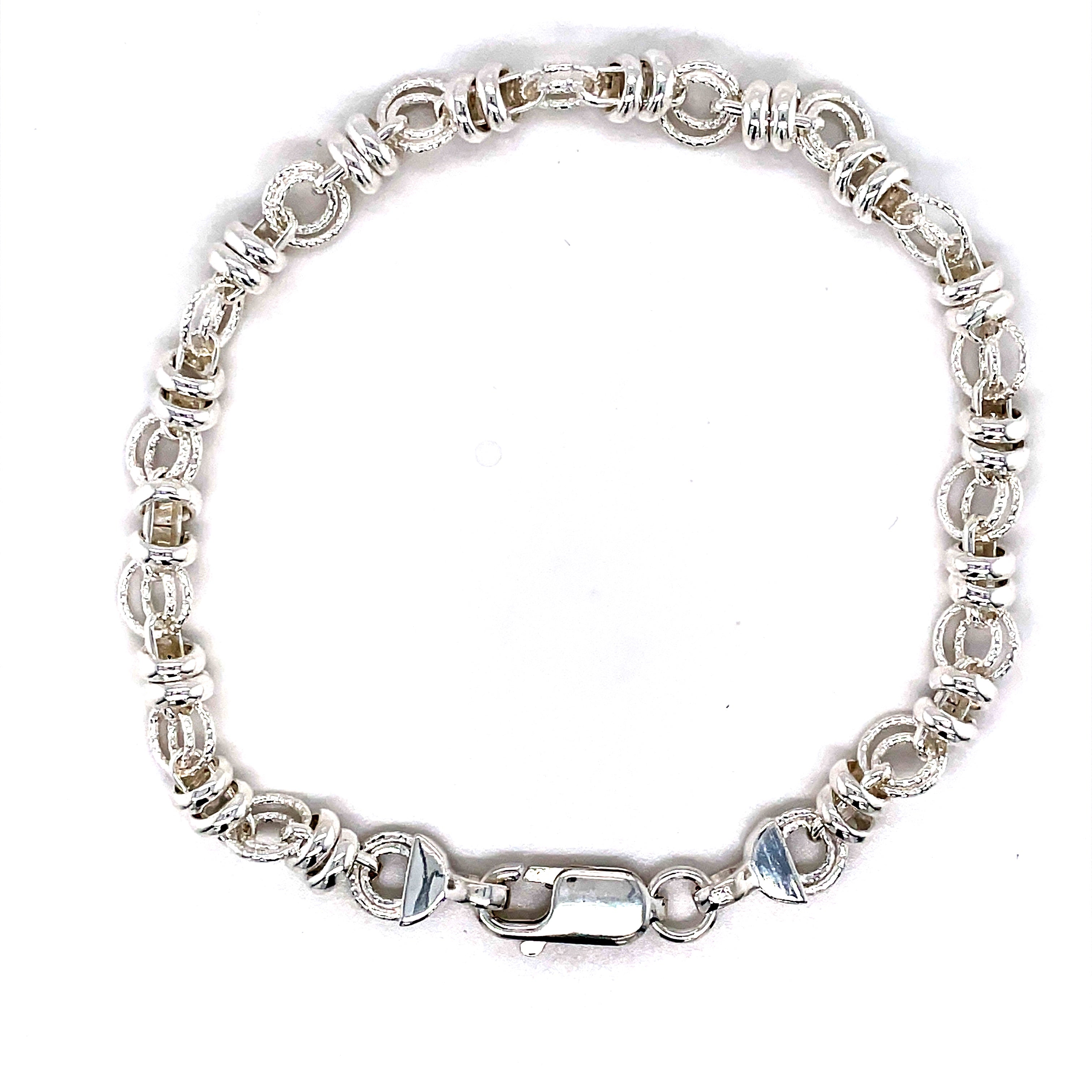 Sterling Silver 7.5' Handmade Round Link Bracelet – NevilleJewellers