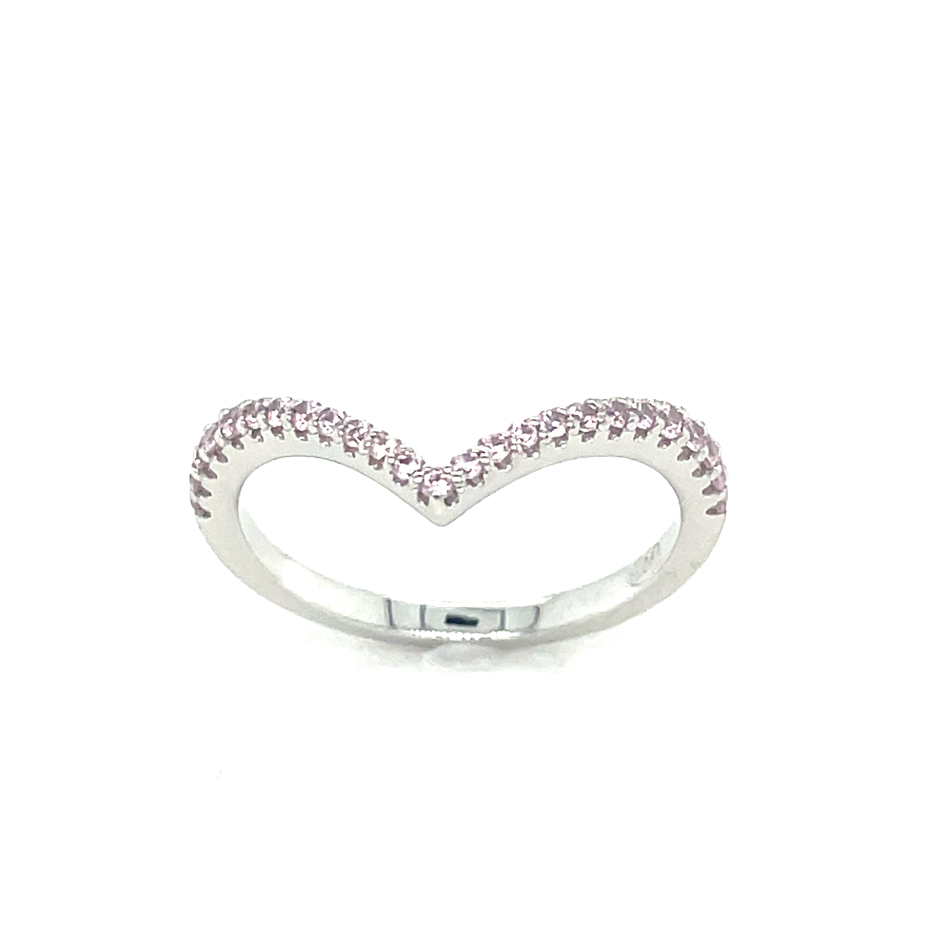 Sterling Silver Pink Cubic Zirconia Shaped Eternity Ring – NevilleJewellers